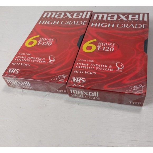 Maxell | Media | 2 Maxell High Grade T2 Vhs Blank Tapes 26 Hour Sealed ...
